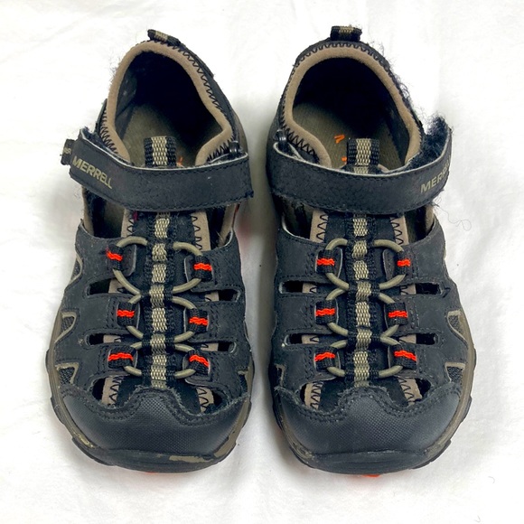 Merrell | Shoes | Merrell Boys Closed Toe Black And Gray Hydro H2o ...